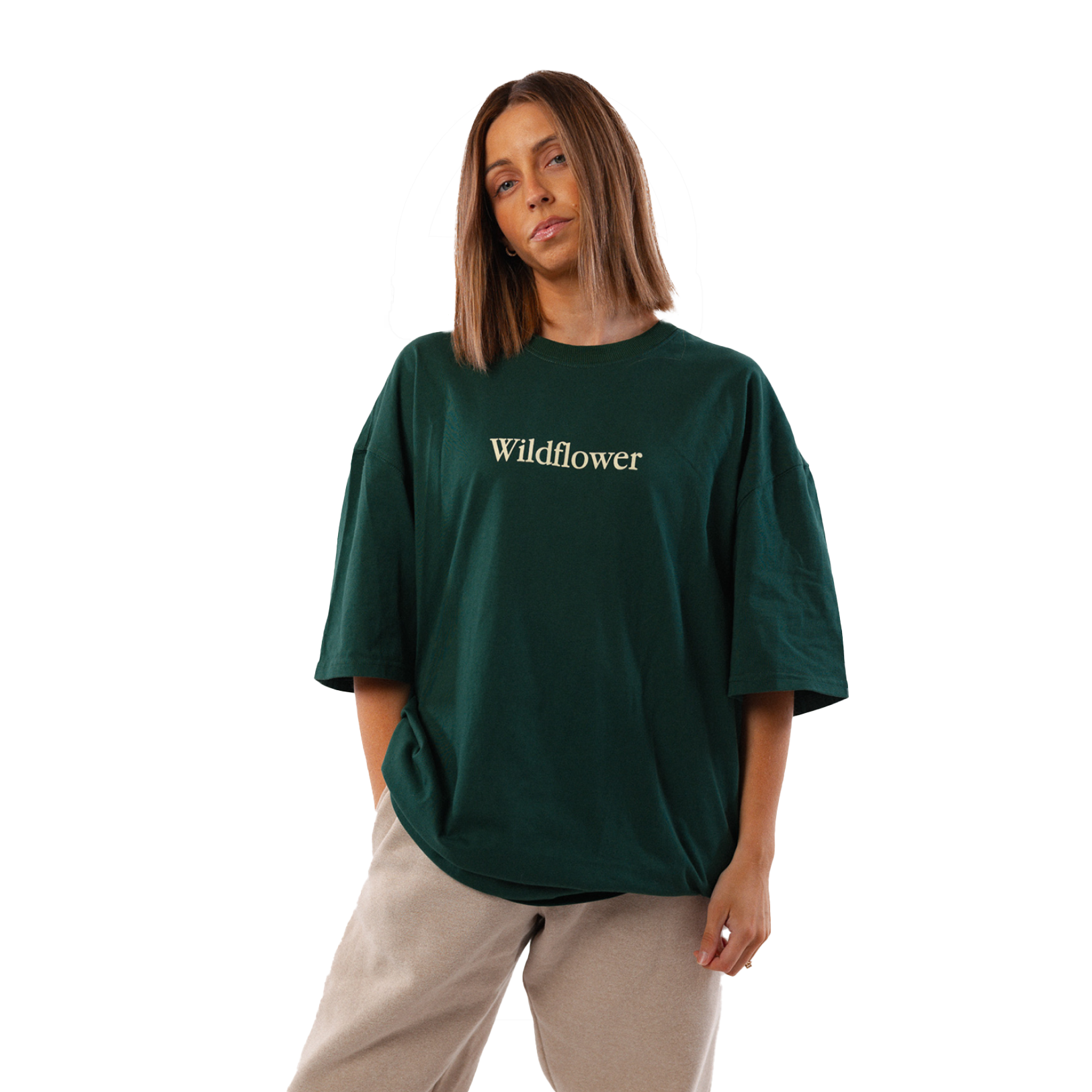 Forest Green Oversized Tee – Wildflower